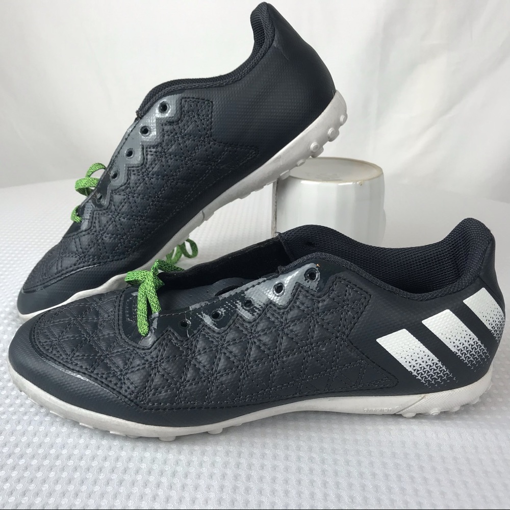 Adidas Dark Grey And White Male Turf Cleats. - Gem